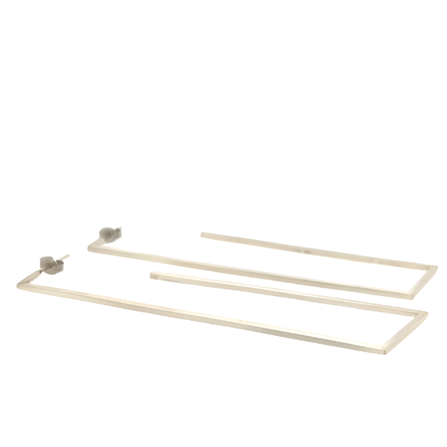 Rectangular Hoop Earring in Sterling Silver – Rebel Designs
