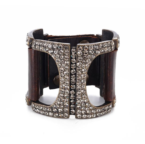 Open Rectangle Wide Leather Bracelet – Rebel Designs