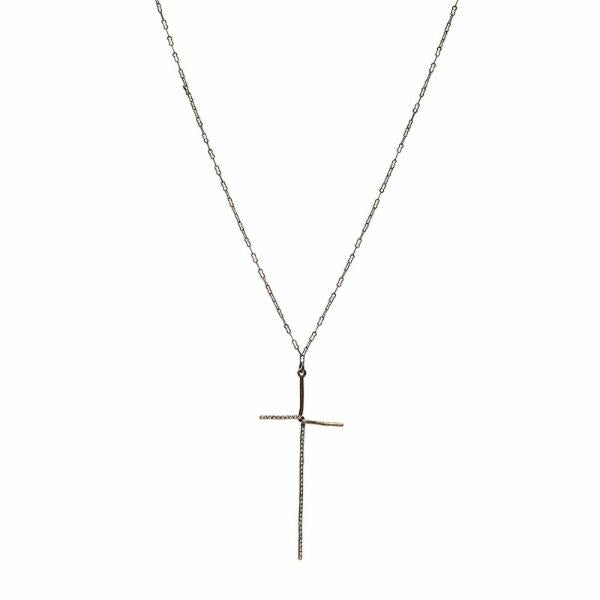 Elongated Crystal Cross Necklace – Rebel Designs