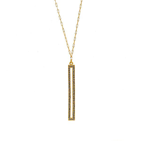 Skinny Rectangle Crystal Necklace – Rebel Designs
